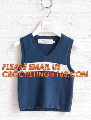 China Boys Hand Knit Sleeveless Sweater Vest Cotton Blend Casual Winter Wear Size 80-140cm for sale
