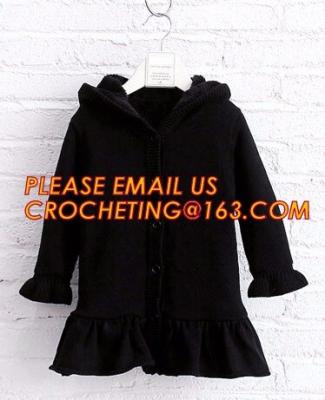 China Kids Cotton Knitted Hooded Sweater Coat Winter Pullover for Girls Size 80-140CM OEM Custom for sale