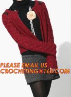 China Red Long Cashmere Cardigan Women Cable Knitting Pullover 100 Cashmere 12gg 2/26nm for sale