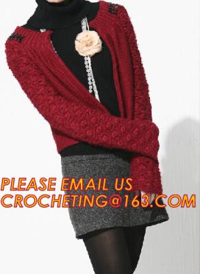 China Red Long Cashmere Cardigan Women Cable Knitting Pullover 100 Cashmere 12gg 2/26nm for sale