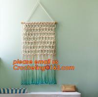 China Handmade Macrame Wall Hanging 32x47 Inch Cotton Rope Tapestry for Home Decor Wedding Bunting for sale