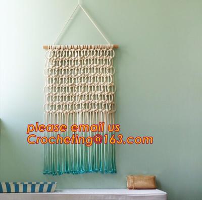China Handmade Macrame Wall Hanging 32x47 Inch Cotton Rope Tapestry for Home Decor Wedding Bunting for sale