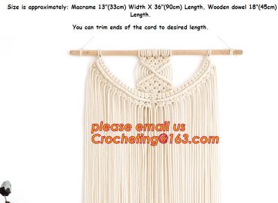 China Handmade Macrame Wall Hanging 32x47 Inch Cotton Rope Home Decor for sale