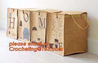 China Jute Dirty Clothes Storage Basket 30x40x28cm Collapsible Fabric Cube Organizer for Laundry Toys for sale