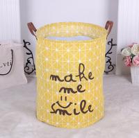 China Canvas Folding Laundry Basket with Handles 35x40cm Eco-Friendly Storage for Home Organization for sale