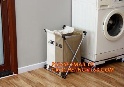 China Canvas Fabric Storage Box 35x40cm Foldable Laundry Basket with Cotton Handles for Home Organization for sale