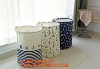 China Canvas Laundry Storage Basket 35x40cm Foldable Cotton Linen Clothes Hamper with Handles for Home Organization for sale