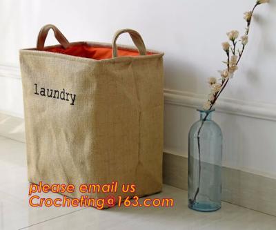 China Wholesale Foldable Waterproof Jute Laundry Basket 35x40cm for Home Organization for sale