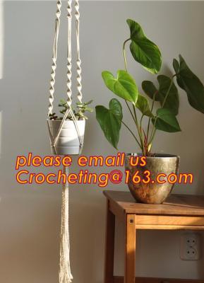 China Wholesale 2 Pack Jute Plant Hanger 43.5 Inch 4 Leg for Indoor Outdoor Ceiling Deck Balcony Round Square Pots for sale
