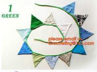 China Custom Personalized Lace Bunting Banner 2.8m Wedding Birthday Decoration Burlap Jute Triangle Flags for sale