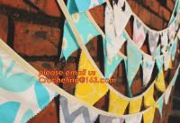 China Custom Printed Triangle Bunting Flags 20x30cm Waterproof Vinyl for Party Wedding Decoration for sale
