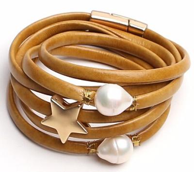 China Wholesale Fashion PU Leather Magnetic Turquoise Bracelet Spring Summer New Collection Jewelry for sale
