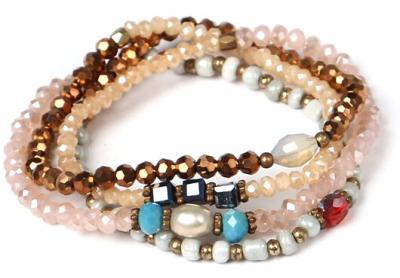 China Multi Row Crystal Bracelet Black Quartz Gold Chain Fashion Jewelry for Men Women 120pcs MOQ for sale
