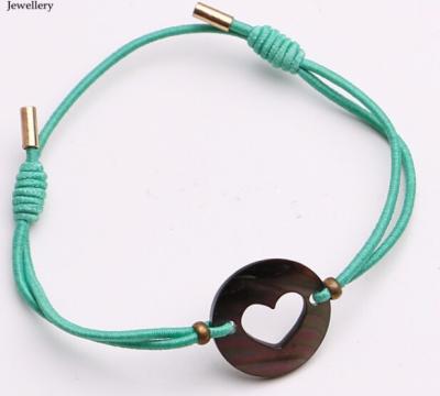China Women's Mint Rope and MOP Bracelet with Anti Gold Plating, Nickel Free Jewelry for sale