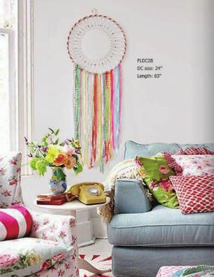 China Handcrafted Indian Feather Dream Catcher Home Decoration 20cm Diameter 63cm Length for sale