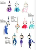 China Wholesale Pink Feather Dream Catcher Car Wind Chime 20cm Diameter 63cm Length for sale