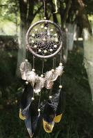 China Indian Style Feather Dream Catcher Wind Chime 20cm Diameter Home Decor Hanging Ornament Gift for sale