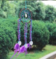 China Wholesale Handmade Purple Dream Catcher 20cm Feather Wall Hanging Home Decor Gift for sale