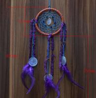 China Wholesale Handmade Feather Dream Catcher Wall Hanging Decor 20cm Diameter 63cm Length for sale