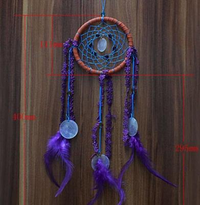 China Wholesale Handmade Feather Dream Catcher Wall Hanging Decor 20cm Diameter 63cm Length for sale