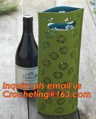 China Eco Friendly Felt Wine Bag 30x35cm Recycled Plastic Bottle Material Gift Tote for sale