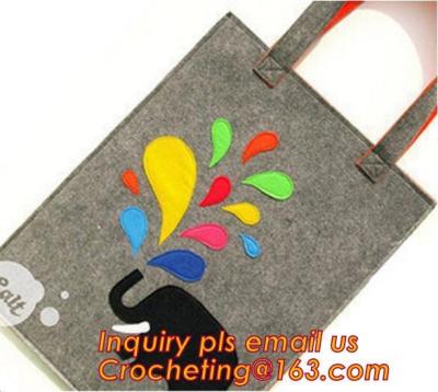 China Custom Eco-Friendly Felt Tote Bag 3mm Thick Reusable Shopping Bag for Promotional Gifts for sale