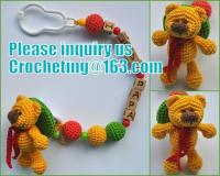 China Handmade Crochet Nursing Teething Necklace 100cm Natural Wood Beads Eco Friendly Baby Toy for sale