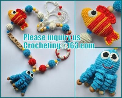 China Handmade Crochet Nursing Teething Necklace for Mom with Natural Wood Beads 20mm for sale