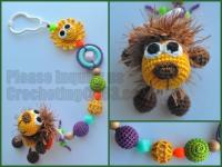China Natural Wood Bead Pacifier Clip Non-Toxic Baby Shower Gift Dummy Holder 20mm Crochet for sale