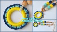 China Handmade Crochet Nursing Teething Necklace 100cm Natural Wood Beads Eco-Friendly Baby Toy for sale