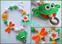 China Handmade Crochet Teething Necklace for Breastfeeding Mom 100 Cotton Wooden Beads 20mm for sale