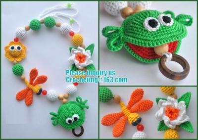 China Handmade Crochet Teething Necklace for Breastfeeding Mom 100 Cotton Wooden Beads 20mm for sale