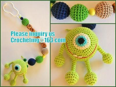 China Natural Wooden Beads Pacifier Clip with Amigurumi Toy 20mm Crochet Beads for sale