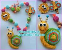 China Handmade Crochet Nursing Teething Necklace with Wooden Beads 20mm for Baby for sale
