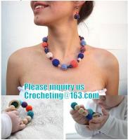 China Handmade Nursing Teething Necklace for Mom 100cm Natural Wood Beads Cotton Yarn for sale