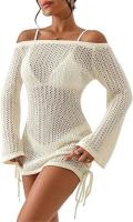 China Women Crochet Beach Cover Up Swimsuit Knit Hollow Out Dress S M L Custom Color for sale