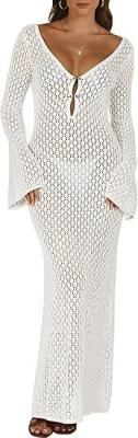 China Handmade Crochet Bikini Set Women Knitted Swimwear Cover Up Beach Vacation Bodycon Dress Sizes S-XL for sale
