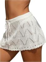 China Women Crochet Beach Mini Skirt Swim Bikini Cover Up Knit Swimsuit Bathing Suit Coverup S/M/L for sale