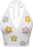 China Women Crochet Halter Top Bikini Cover Up Beach Swimsuit Knit Crop Tank Boho Hippie Goth Clothes S M L for sale