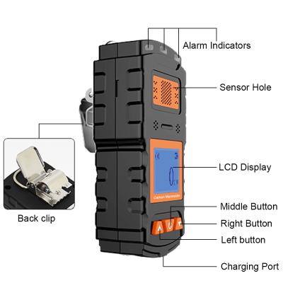 China Continuous Portable Carbon Monoxide Alarm Detector With Alarm Logger 1000ppm for sale