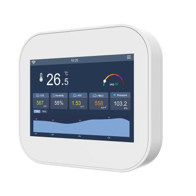 China IEEE 802.11b WiFi IAQ Smart Air Sensor Co2 Monitor 320x480 TFT Screen for sale