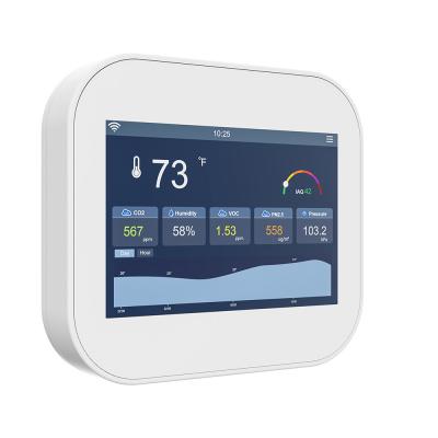 China Touchscreen Smart Air Quality Detector Indoor AQI Monitor With WiFi BACnet & MQTT for sale