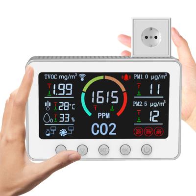 China Seamless Smart Air Monitor TVOCs Co2 Detector IAQ Controller for sale