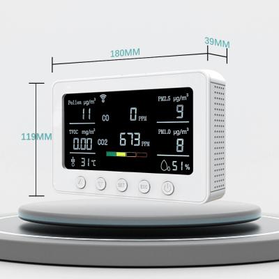 China PT02 Plus Smart Indoor Air Quality Monitor - 8-in-1 (Pollen/CO/CO2/PM) Wi-Fi Tuya APP RS485 Data Export, IoT Controller for Home & Office for sale