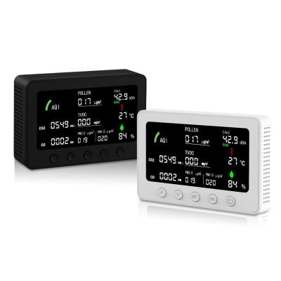 China 10-in-1 IoT Air Quality Detector - High Accuracy PM1.0/CO2/Noise/AQI Sensor with APP Remote Monitoring CE FCC Certified for sale