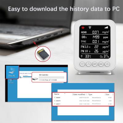 China IAQ Monitor Real-Time Indoor Air Quality Sensor with Data Logger and 85dB Alarm, OEM Support for sale