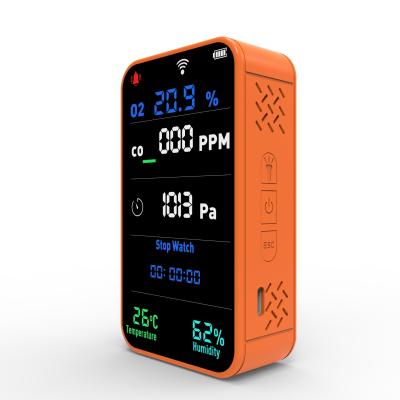 China Rechargeable 7-in-1 WiFi Multi Gas Monitor O2 CO with Electrochemical Sensor for sale