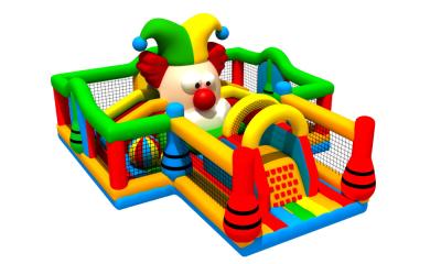 China Clown Inflatable Fun City Amusement Park Kids Inflatable Bounce House for sale