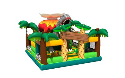 China Dinosaur Inflatable Fun Park Kids Playground Commercial Bouncer Jumping Castle With Slide for sale