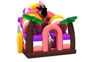 China 5.8x6x6m Commercial Inflatable Water Slides Flamingo Beach Coconut Tree Theme for sale